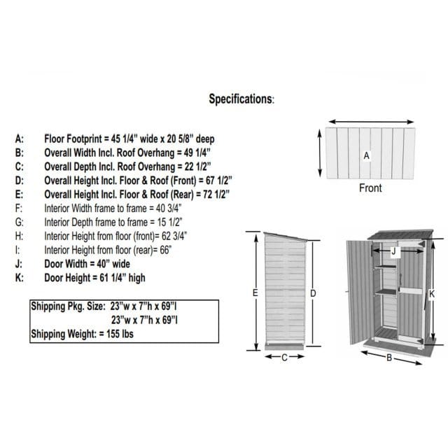 Small Garden Shed 4x2 - Outdoor Living Today