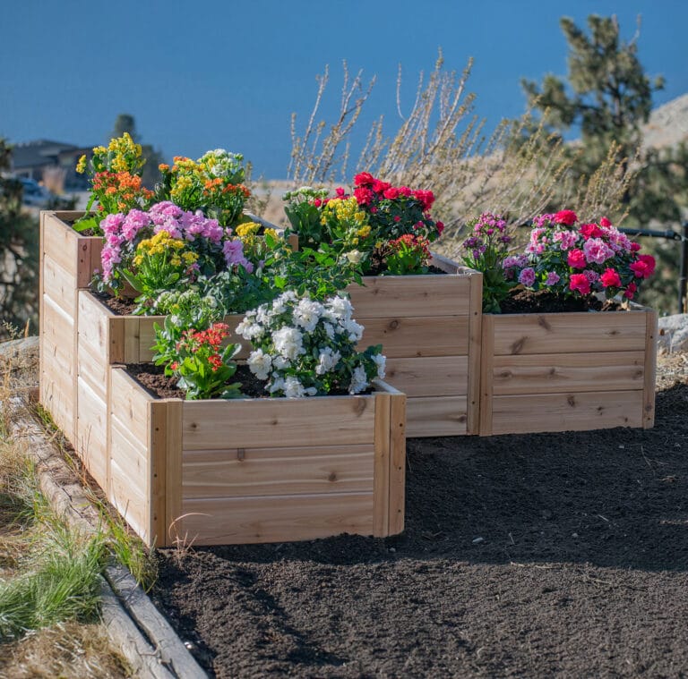 5.5×2 L-Shaped Tiered Raised Garden Bed | Western Red Cedar